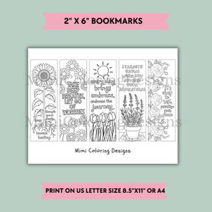 Mental Health Coloring Bookmarks Printable: Affirmation Quotes ...