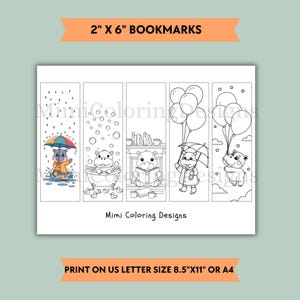 Pygmy Hippo Coloring Bookmarks Printable for Kids and Adults, Hippo ...