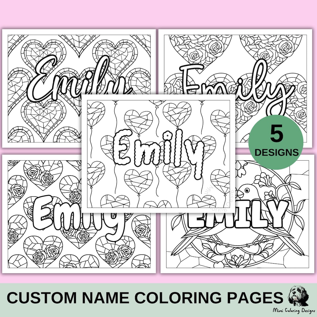 Printable Custom Name Coloring Pages for Adults and Kids, 5 Pages ...