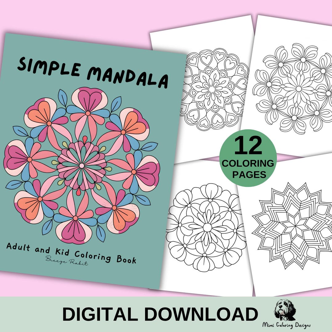 Simple Mandala Coloring Book: Stress Relief, Adult & Kid Friendly (PDF ...