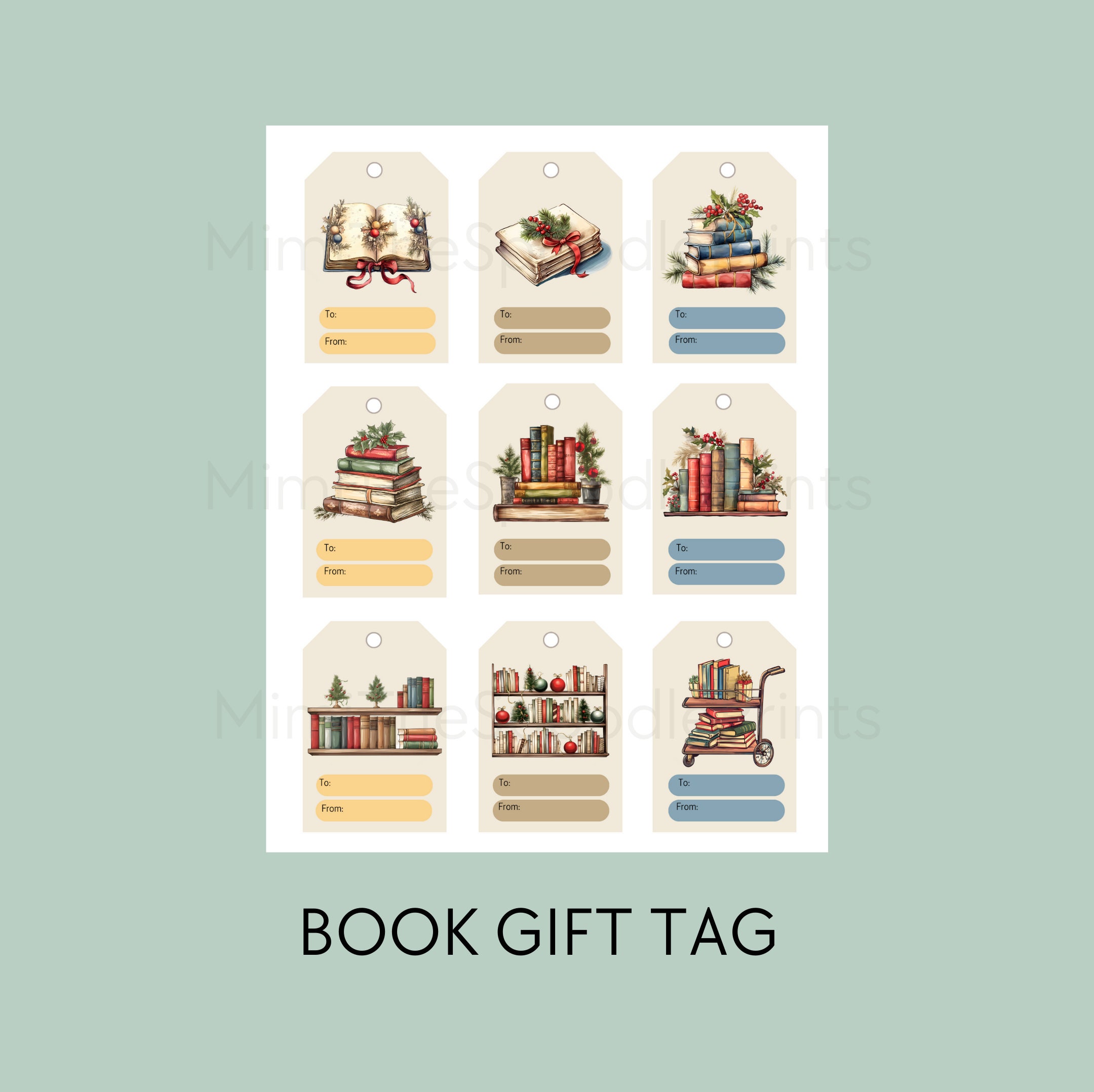 Printable Book Gift Tag Template, for Book Lovers, for Bookworm, for ...