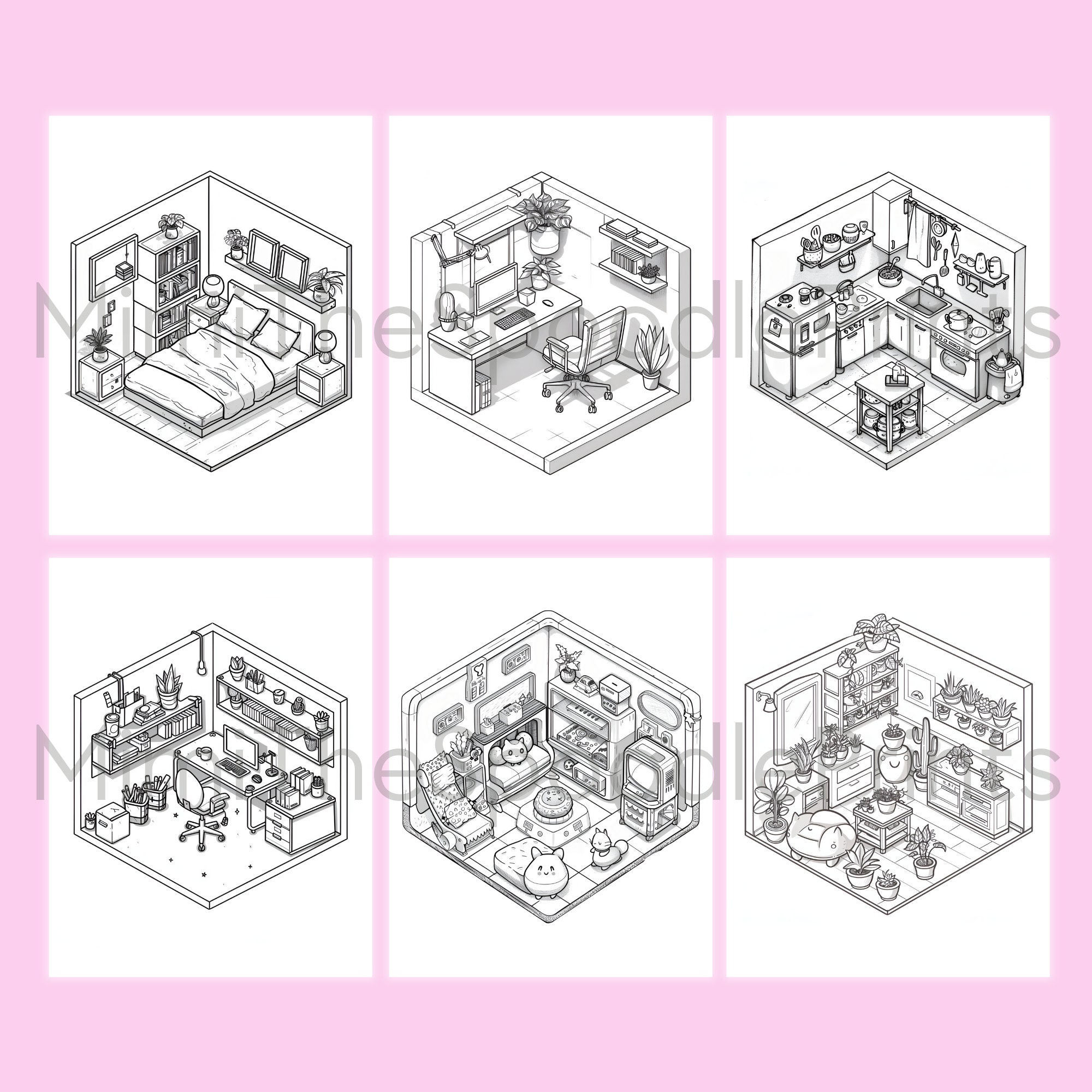 24 Pocket Room Coloring Pages, for Adults, Printable Coloring Book ...