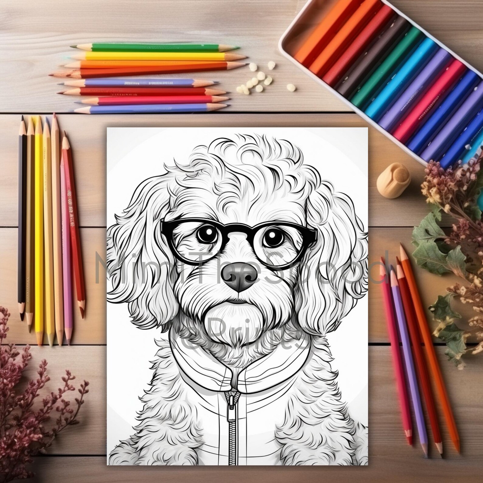 Cockapoo Coloring Book: 40 Printable Dog Lover Pages (digital Download ...