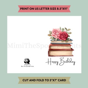 Book Birthday Card Printable, Literary Birthday Card, for Book Lovers ...
