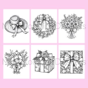 30 Kawaii Bow Coloring Pages for Adults and Kids, Printable Coloring ...