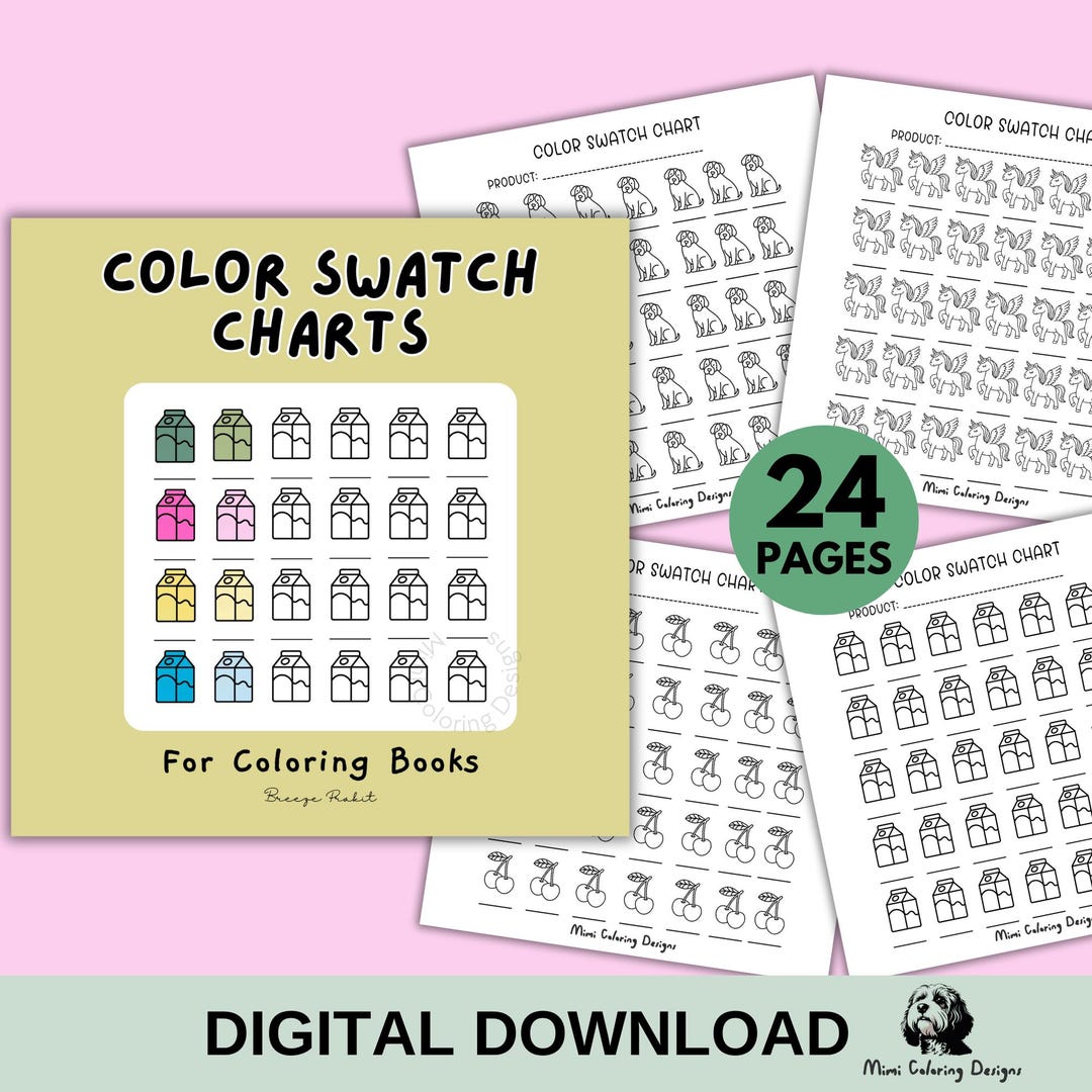 Blank Color Swatch Chart for Coloring Books, Color Swatch Template ...