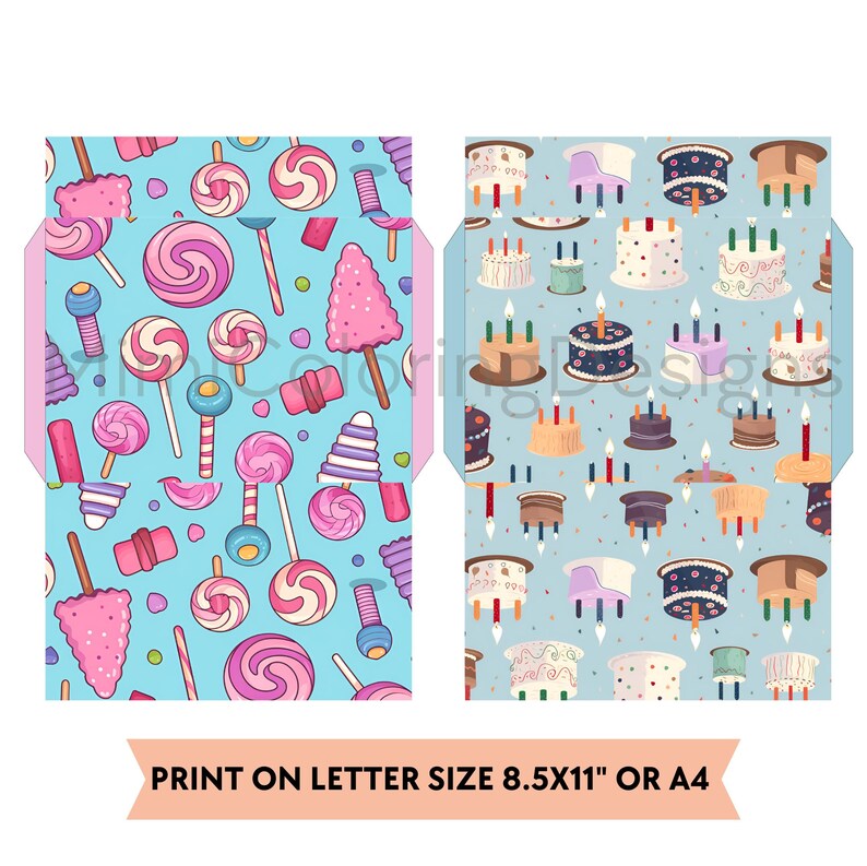 Birthday Envelope Template for Greeting Cards, Envelope 5x7, Digital ...