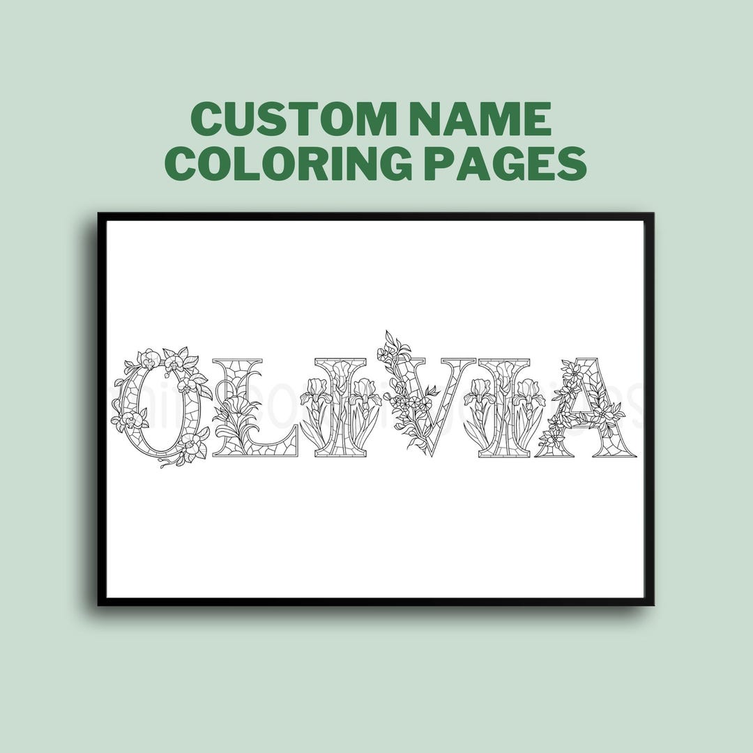 Printable Custom Name Coloring Page, Personalized Coloring ...