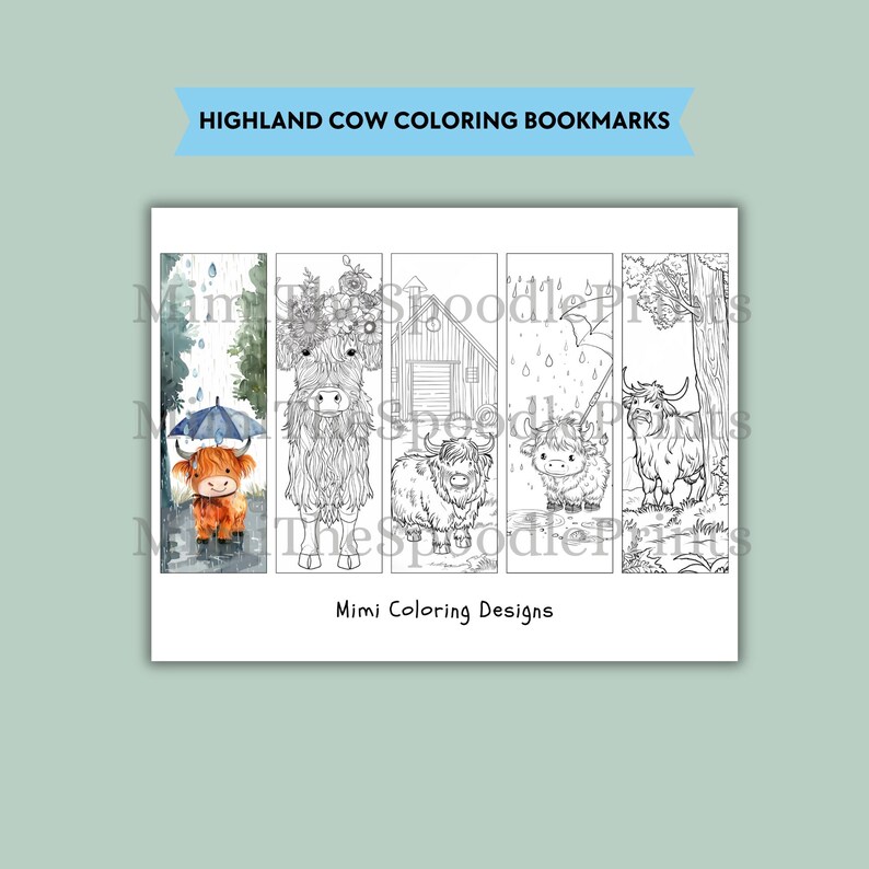Kawaii Animals Coloring Bookmarks Bundle: Raccoon, Squirrel, Cow ...