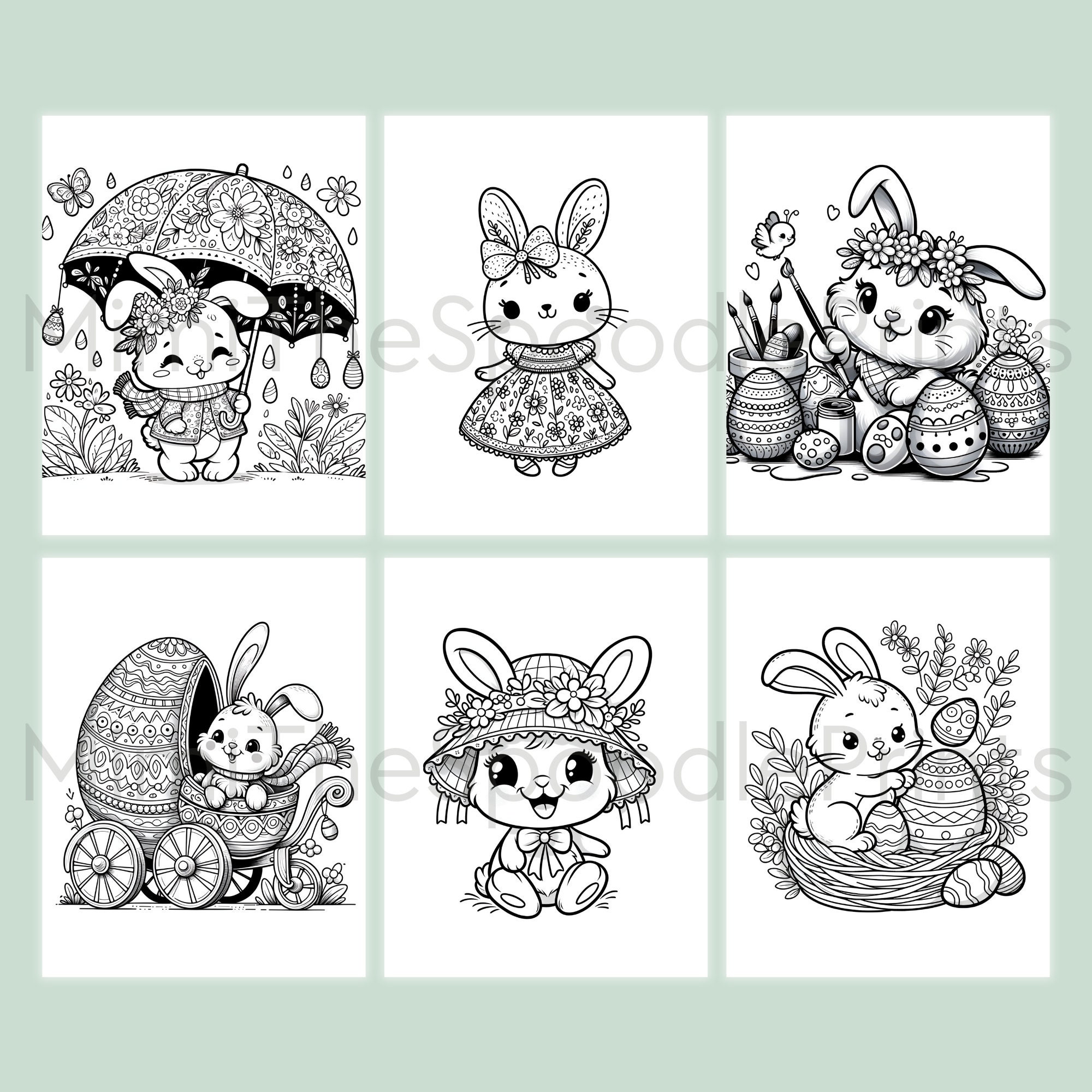 28 Easter Bunny Coloring Pages, for Kids, Toddlers, Preschoolers ...