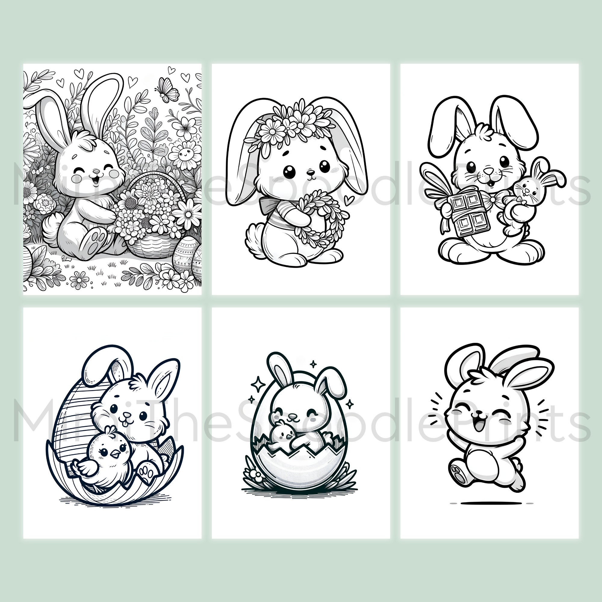 28 Easter Bunny Coloring Pages, for Kids, Toddlers, Preschoolers ...