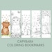 Capybara Coloring Bookmarks Printable, for Adults and Kids, Capybara ...
