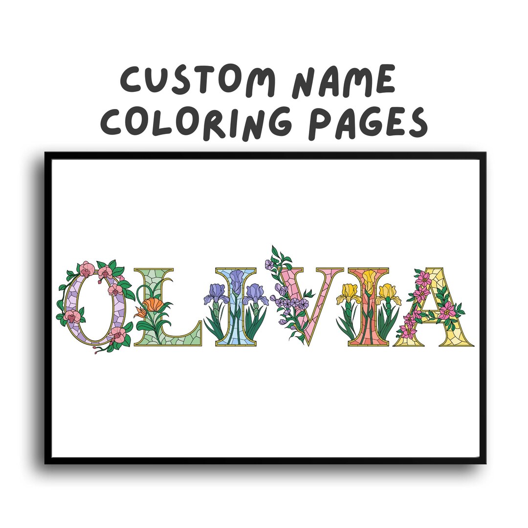 Printable Custom Name Coloring Pages for Adults and Kids, Personalized ...