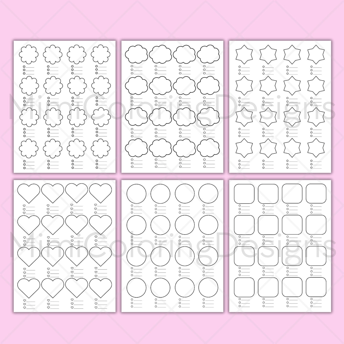 Color Swatch Template: Blending & Floral Practice Sheets (digital ...