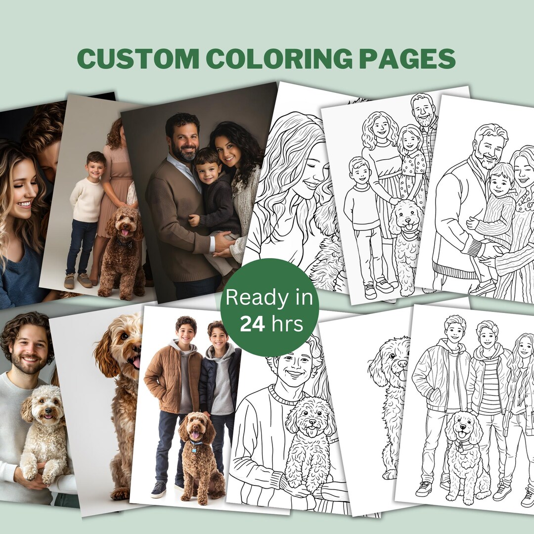 8 Custom Coloring Pages Printable, Printable Coloring Book,personalized ...