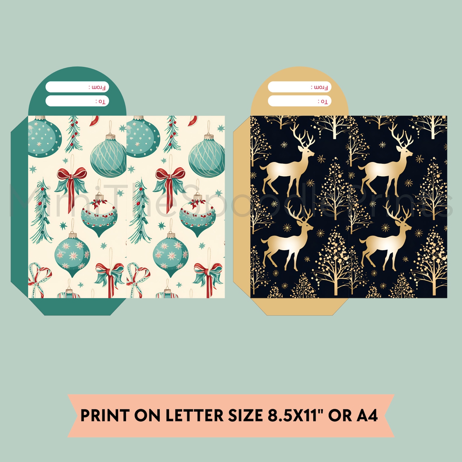 Christmas Money Envelope Template: DIY Cash Holder (digital Download ...