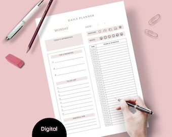 7 Day Planner Printable, Daily Planner, Weekly Planner, Daily to Do ...