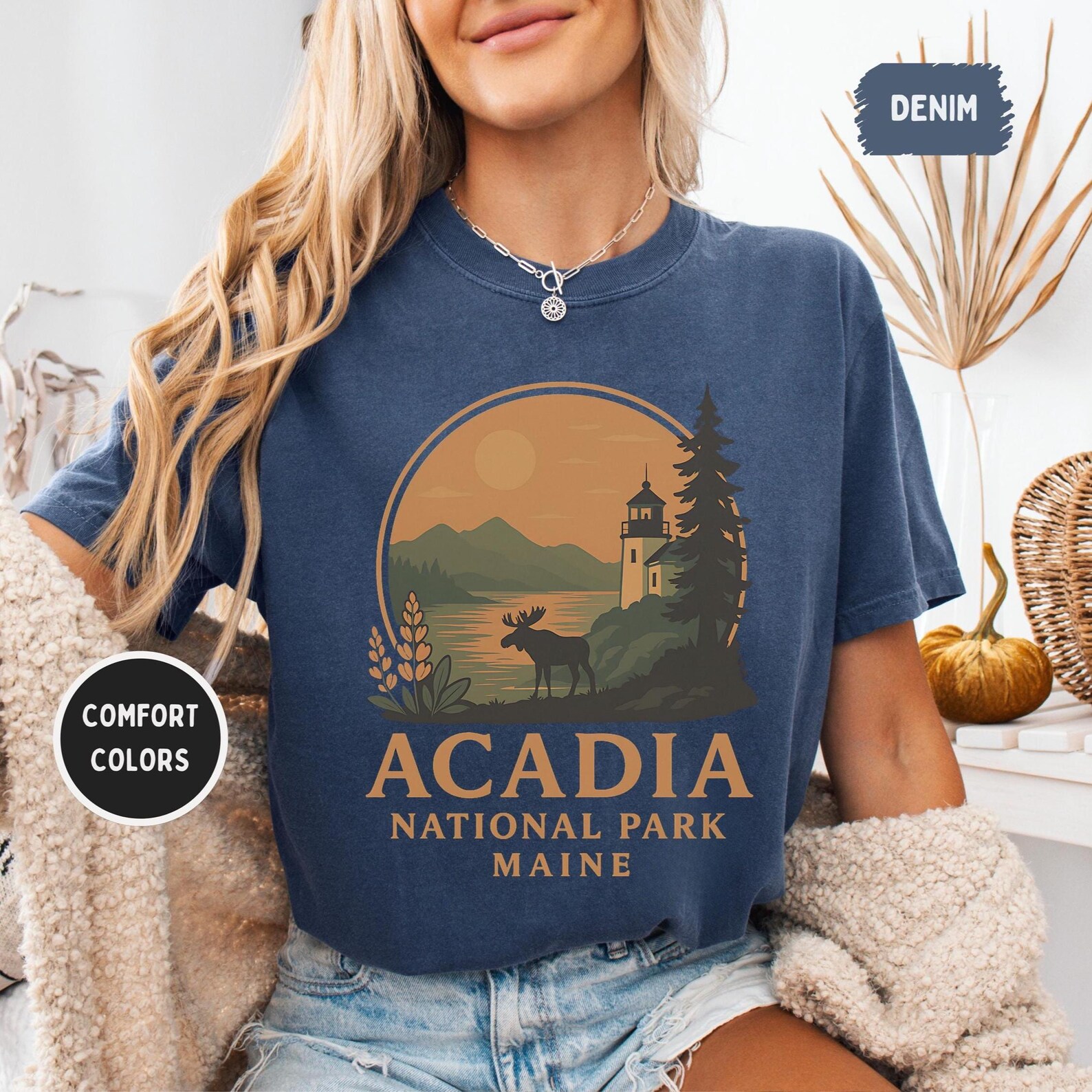 Retro Acadia National Park T-shirt, Comfort Colors Tee, Maine Vintage ...