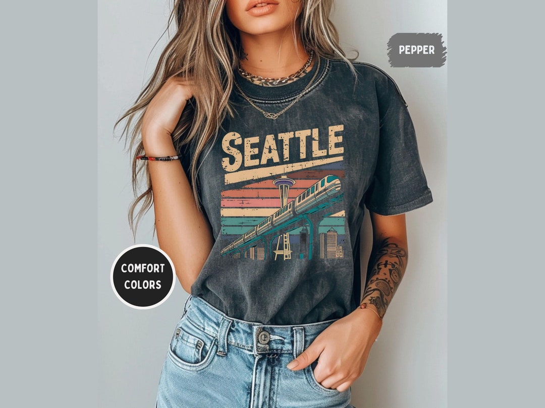 Vintage Seattle Washington Comfort Colors T-shirt, Unisex Tee, Garment ...