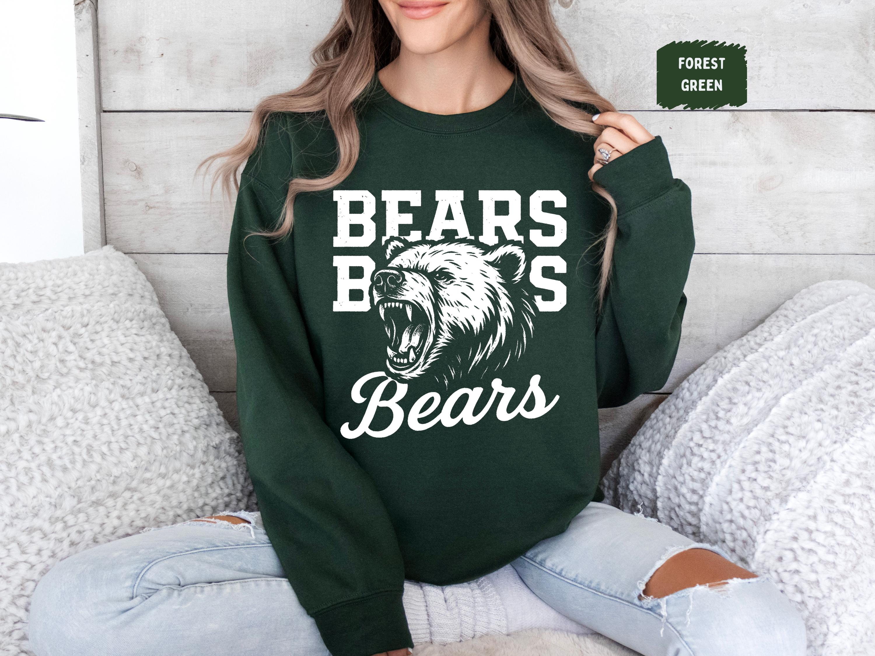 Vintage Bear Mascot Sweatshirt, Retro Bears Graphic Crewneck Jumper ...