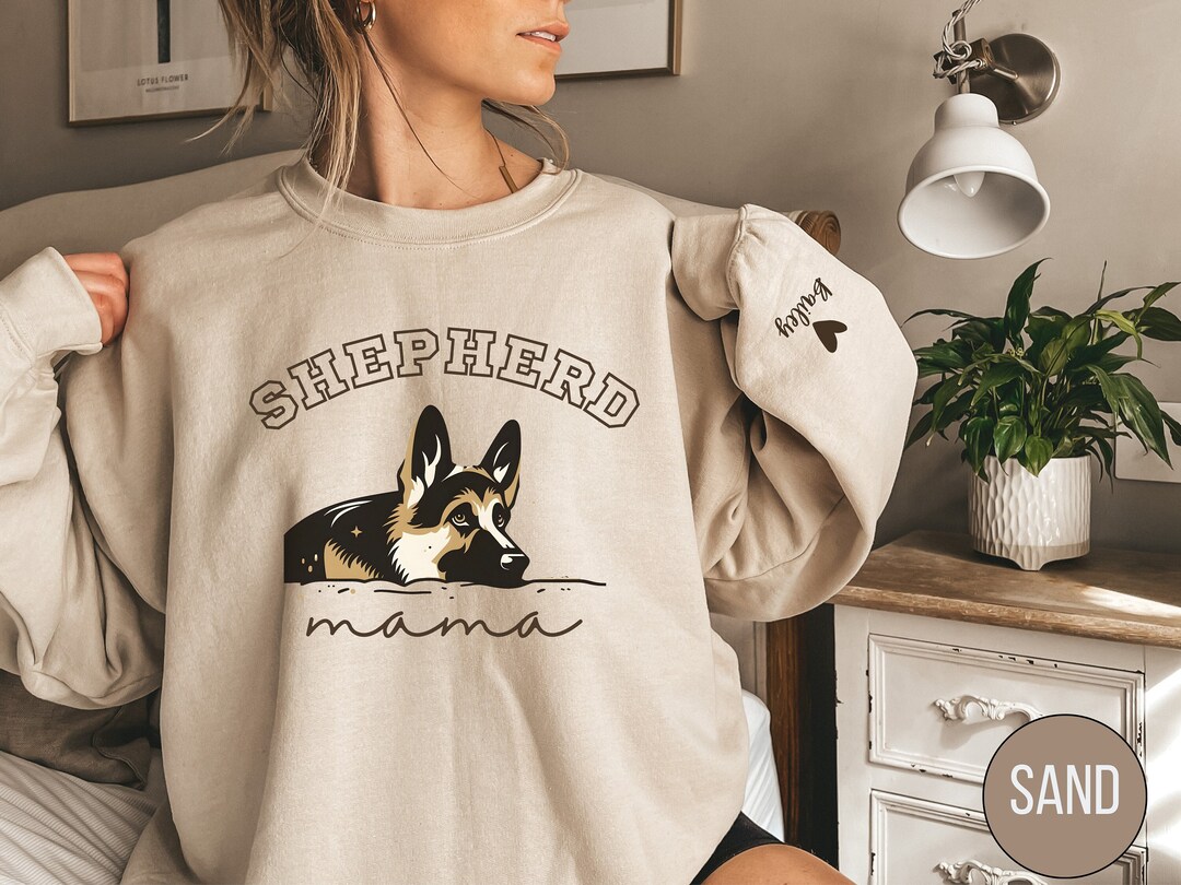 Custom German Shepherd Mama Sweatshirt With Pet Name on Sleeve ...