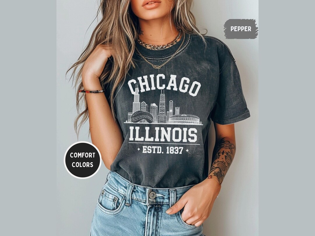 Chicago Comfort Colors Unisex Garment-dyed T-shirt, Chicago Unisex Tee ...