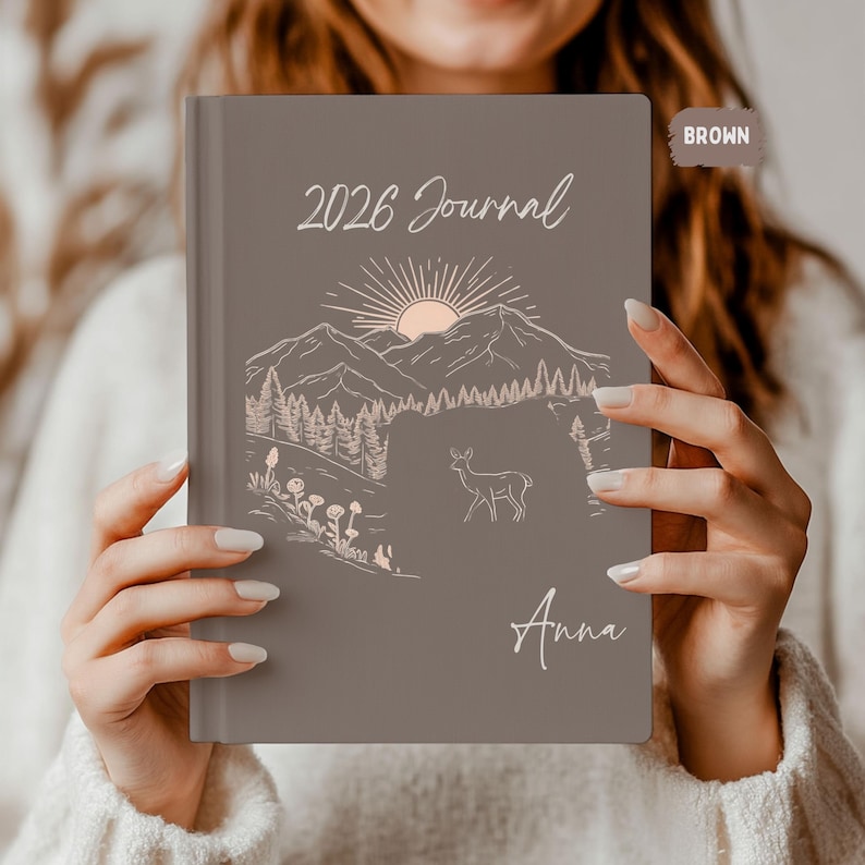 Personalized 2026 Journal | Custom Name Hardcover Notebook | Mountain ...