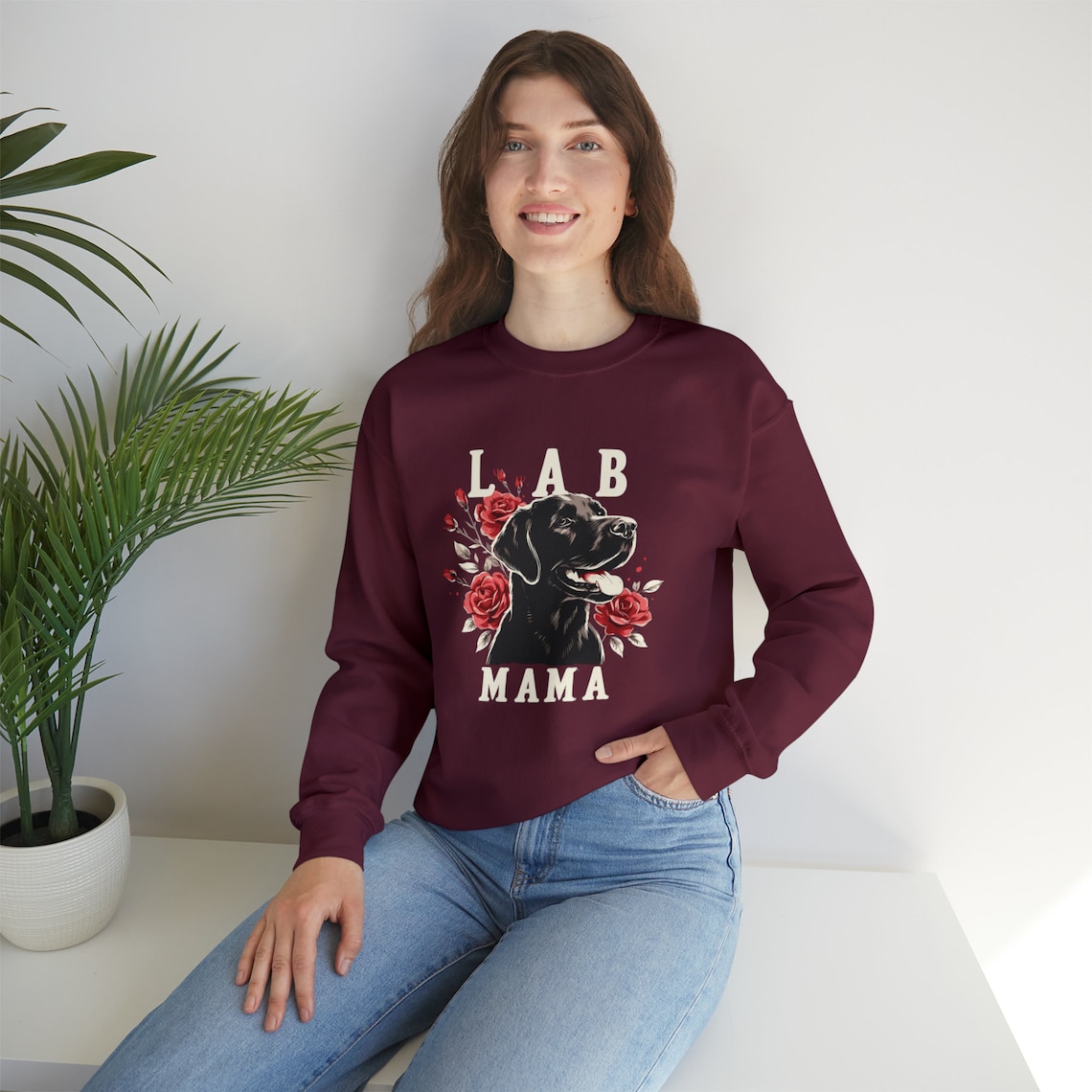 Black Labrador Retriever Sweatshirt, Labrador Mom Sweatshirt, Lab Mama ...