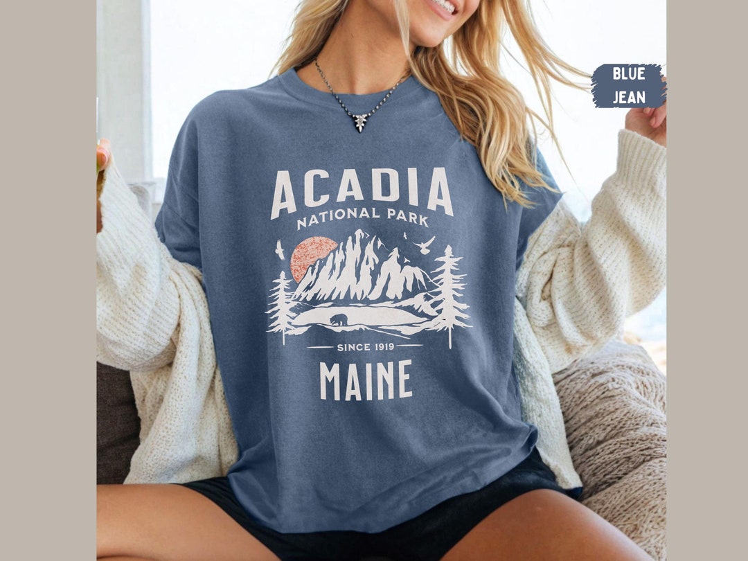 Acadia National Park Comfort Colors Shirt, Vintage Maine Tshirt Acadia ...