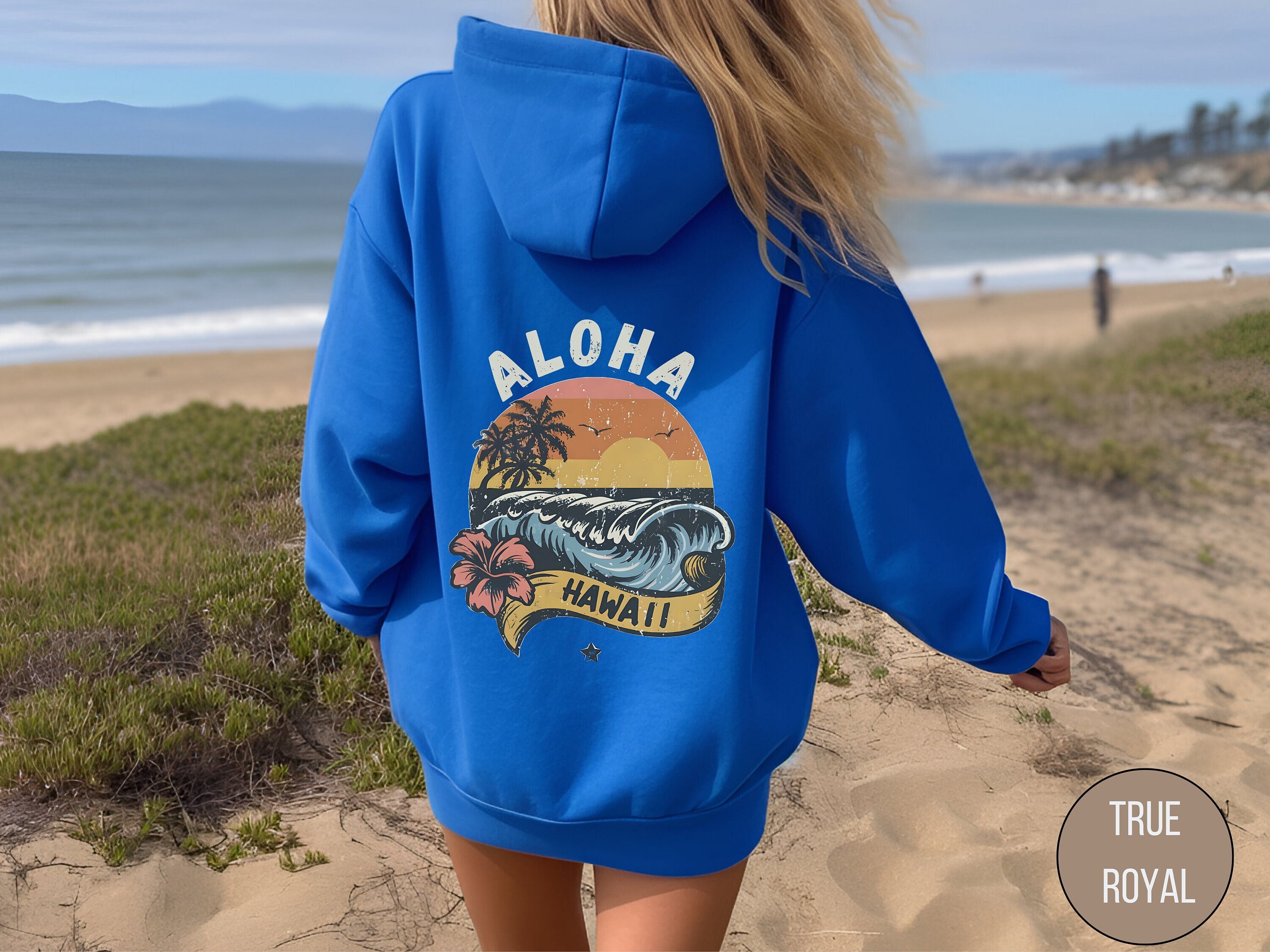 Hawaii Aloha Hoodie, Retro Hawaii Beach Hoodie, Beach Sweatshirt ...