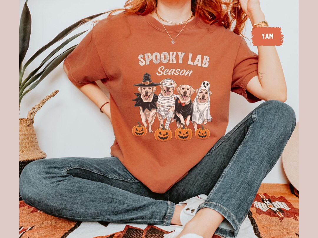 Funny Labrador Retriever Halloween Comfort Colors Shirt, Pumpkin Tshirt ...