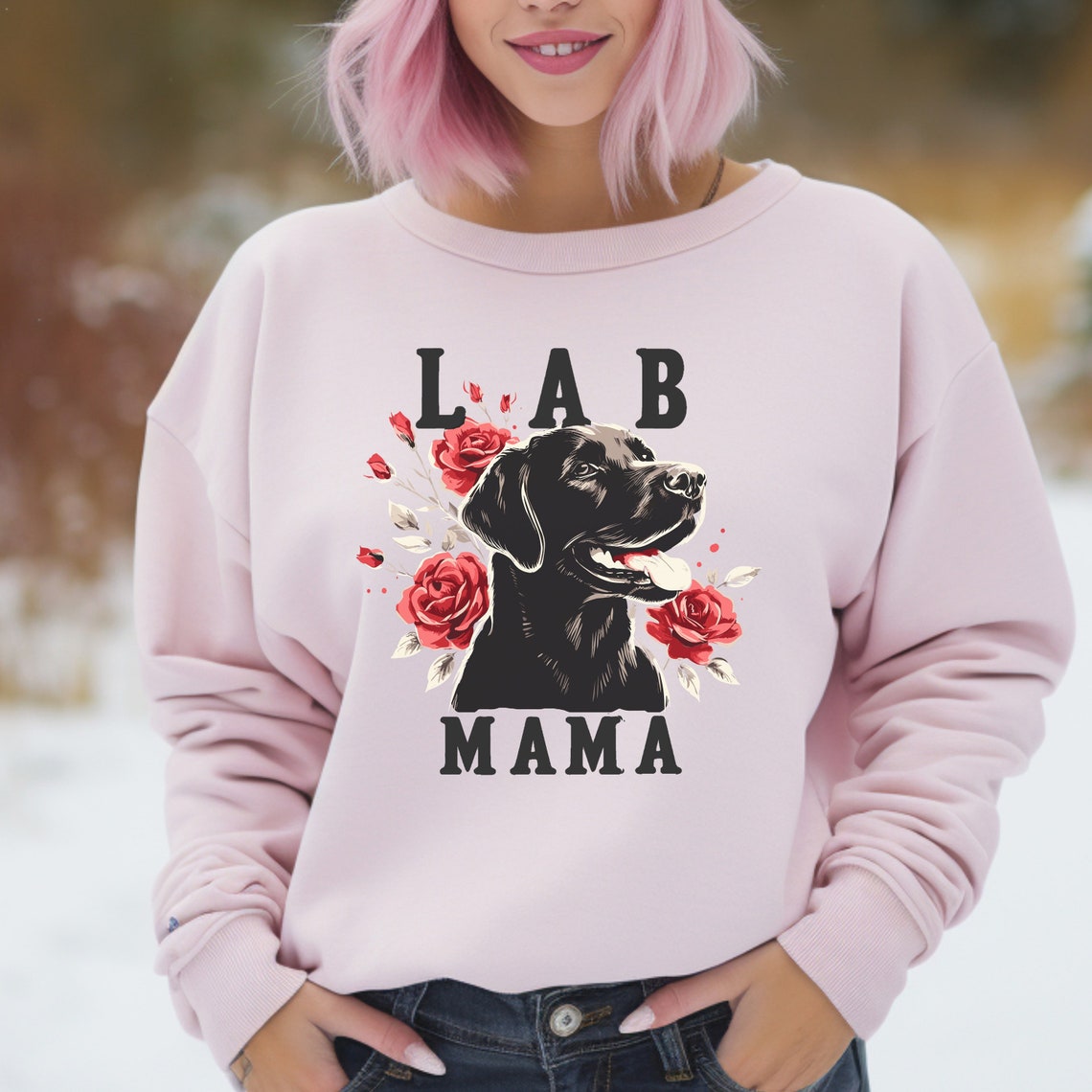 Black Labrador Retriever Sweatshirt, Labrador Mom Sweatshirt, Lab Mama ...