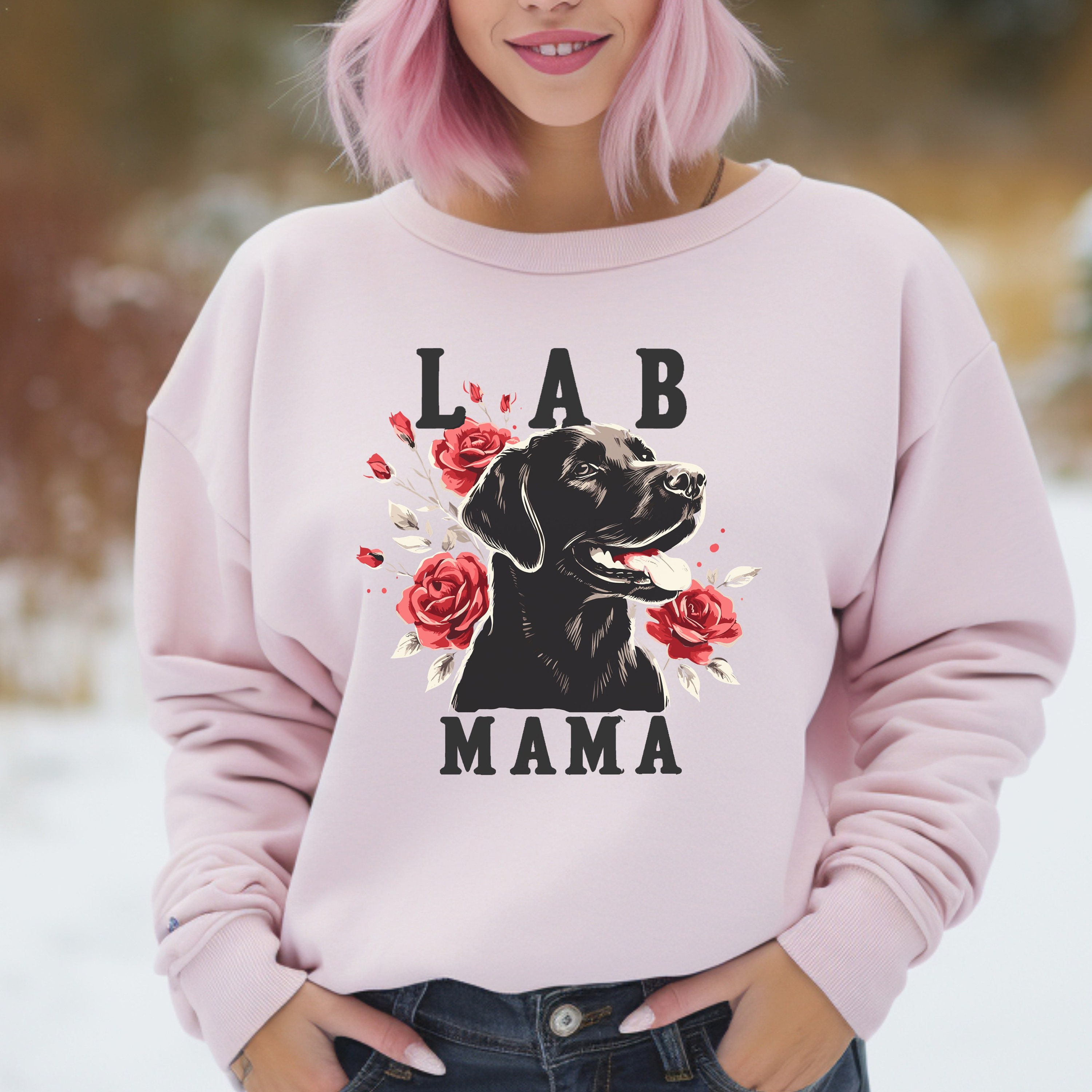Black Labrador Retriever Sweatshirt, Labrador Mom Sweatshirt, Lab Mama ...