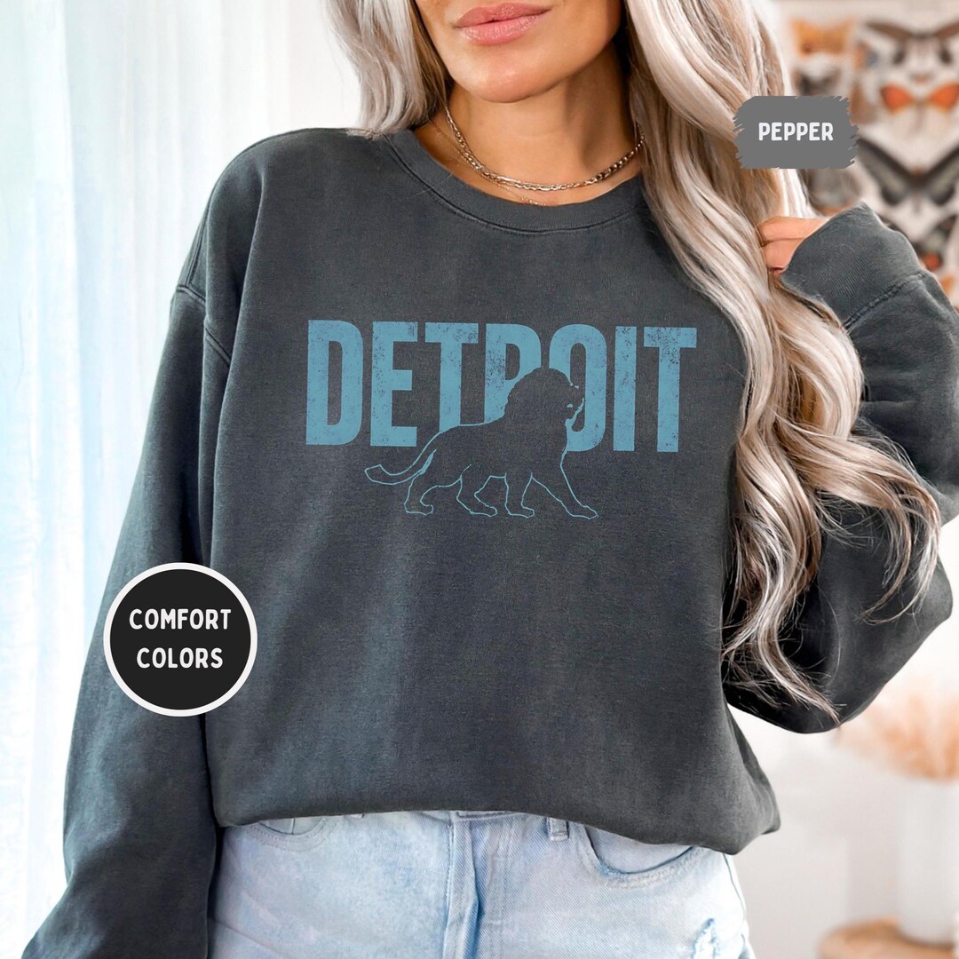 Detroit Football Comfort Colors Sweatshirt, Unisex Garment-dyed ...