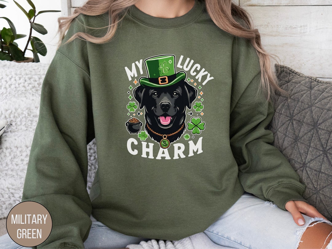 St Patrick's Day Black Labrador Sweatshirt, St Paddy's Day My Lab is My ...