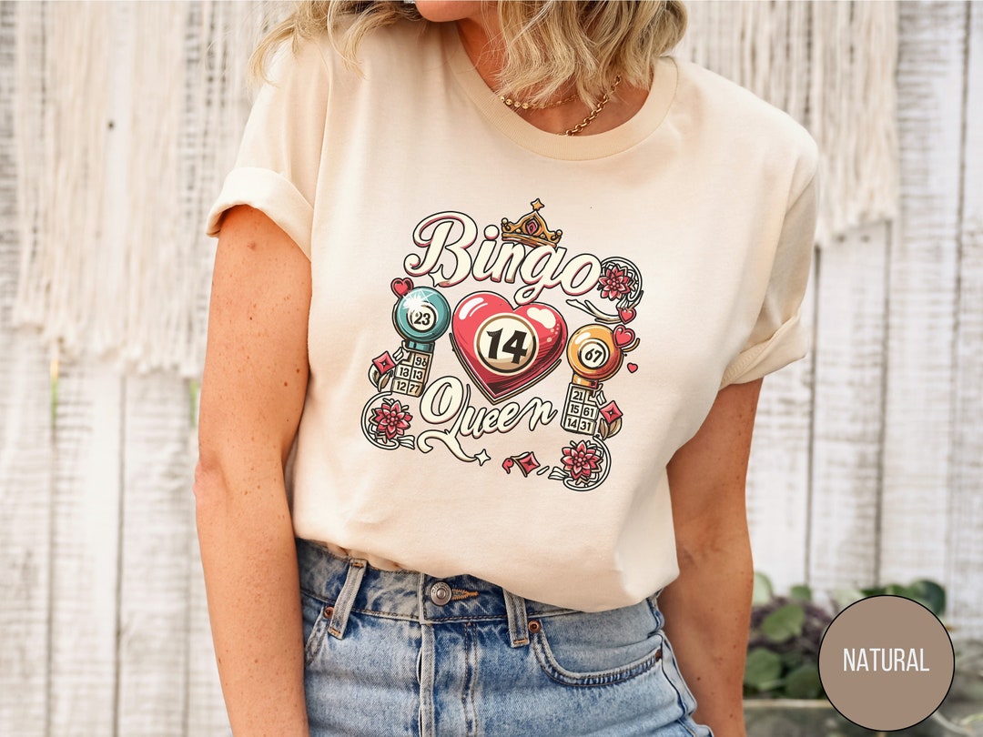 Bingo Queen Shirt, Bingo Game T-shirt, Bingo Lover, Funny Bingo Player ...