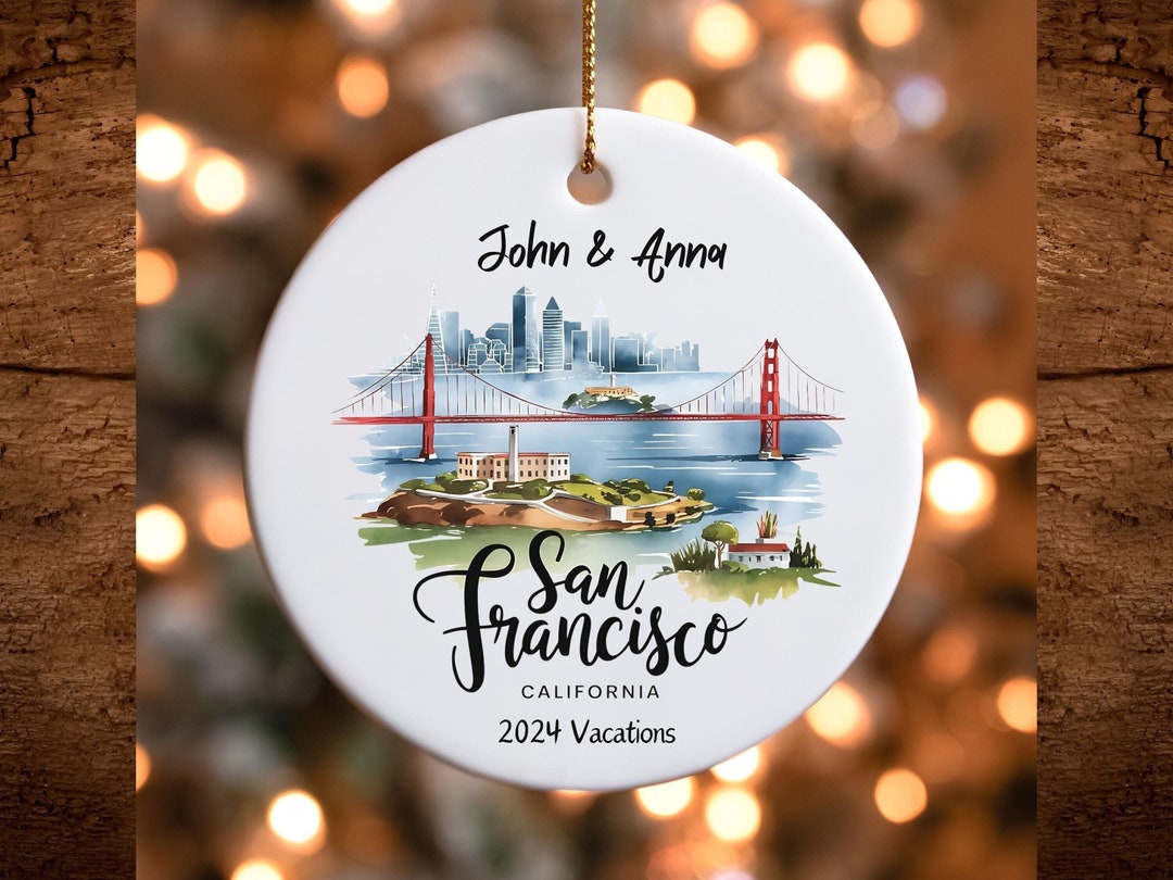 San Francisco California, Personalized Ceramic Ornament - USA Travel ...
