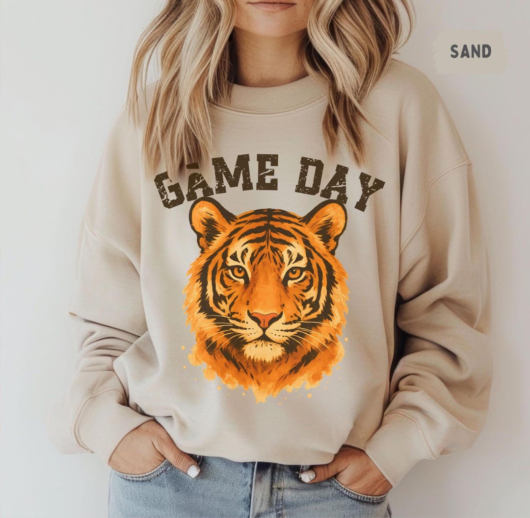 Tiger Mascot Game Day Sweatshirt, Sports Team Crewneck, School Spirit ...