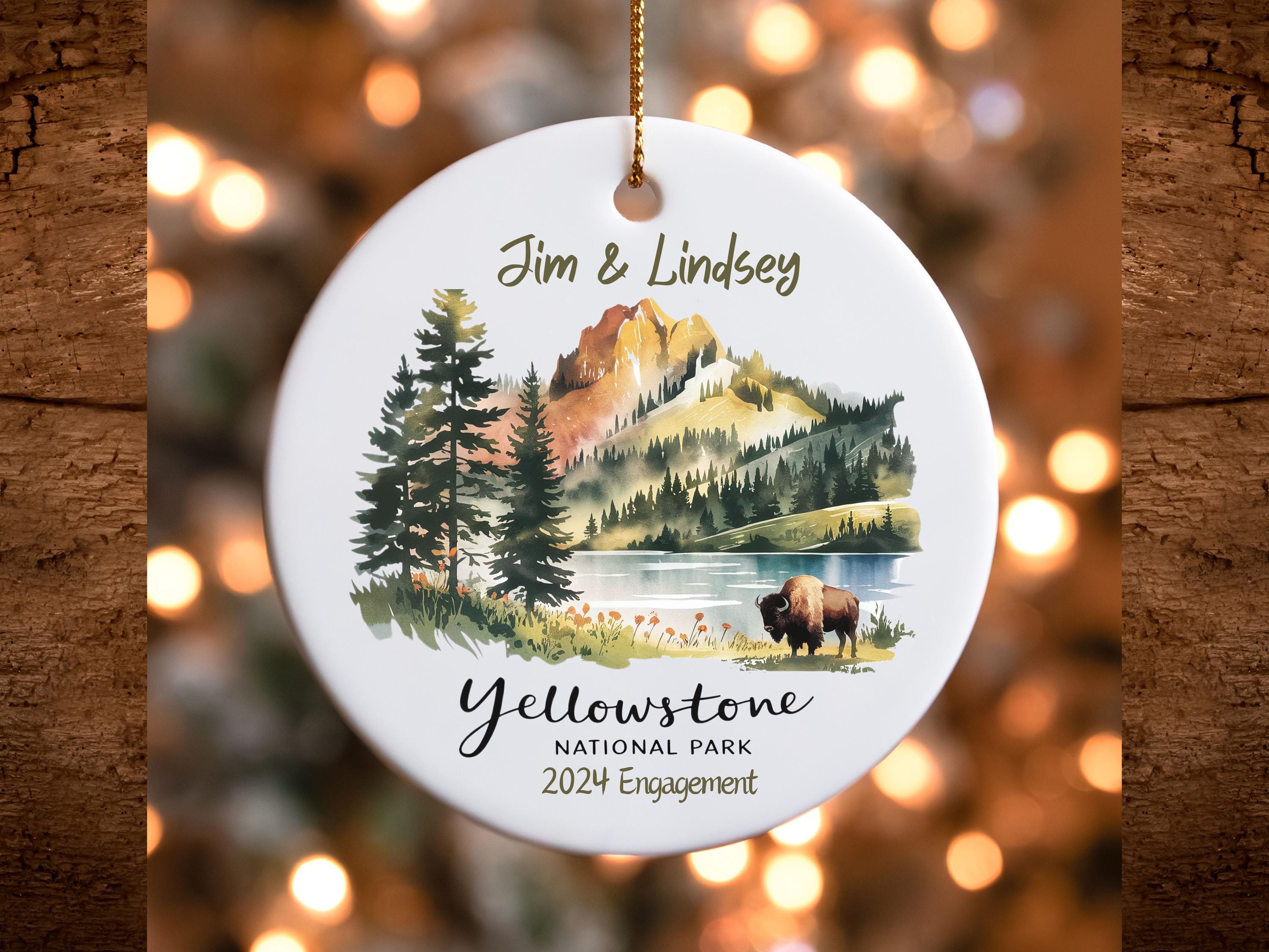Yellowstone Ceramic Ornament, Custom Montana Gift, Personalized ...