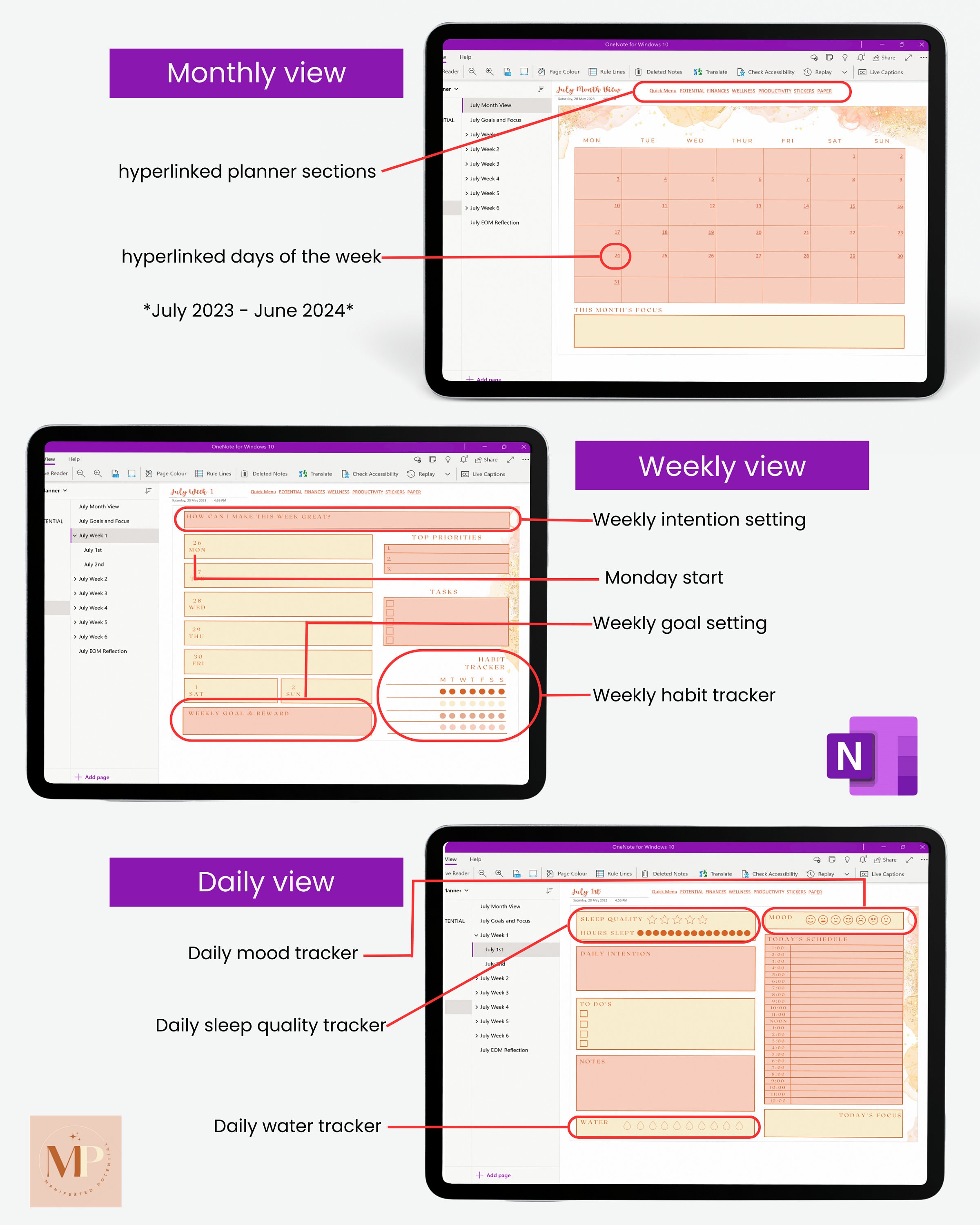 2023 2024 Ultimate Onenote Planner | iPad Planner | Gift for Friend ...