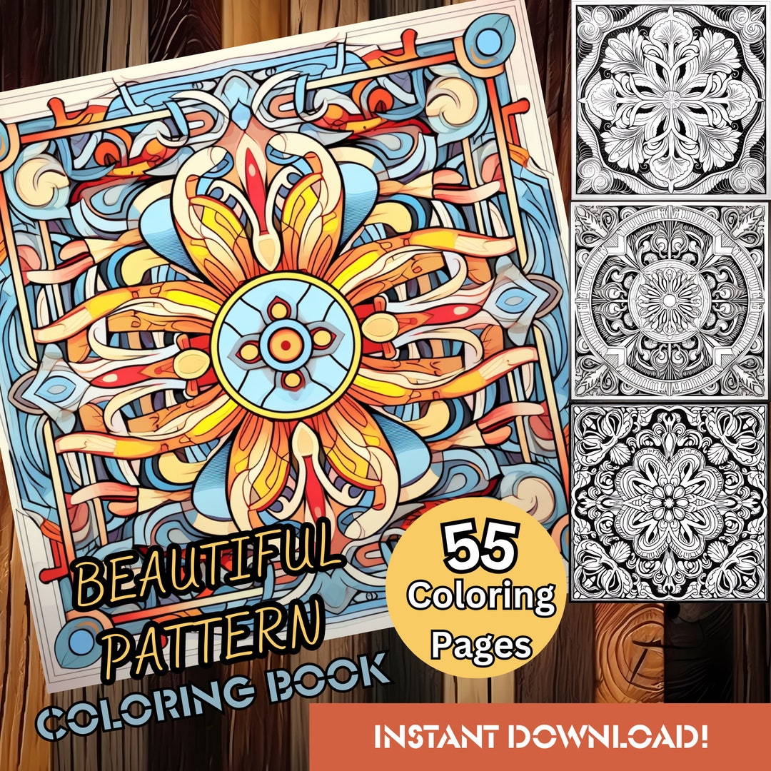 Pattern Coloring | Adult Pattern Coloring Book | 55 Unique Printable ...