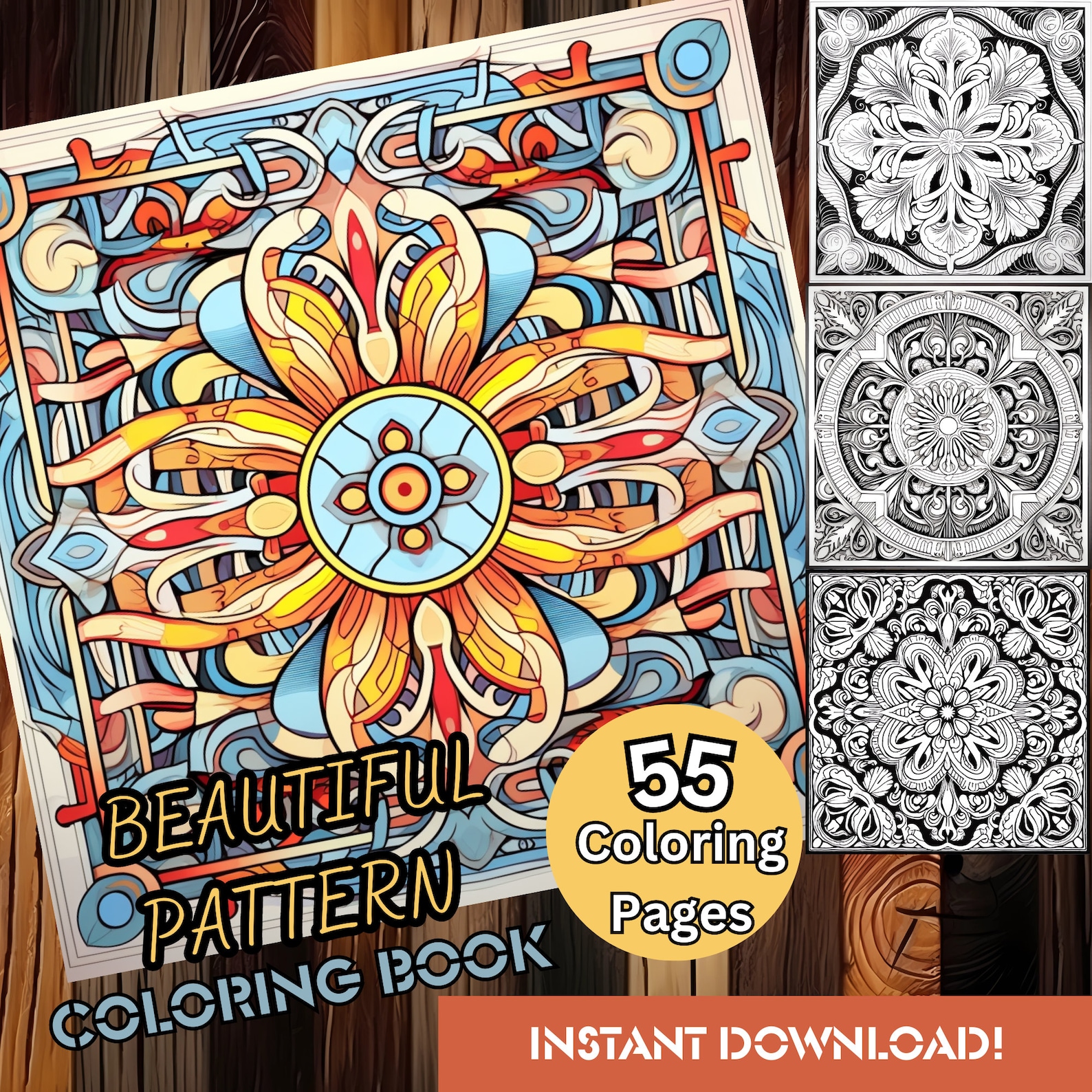 Pattern Coloring | Adult Pattern Coloring Book | 55 Unique Printable ...