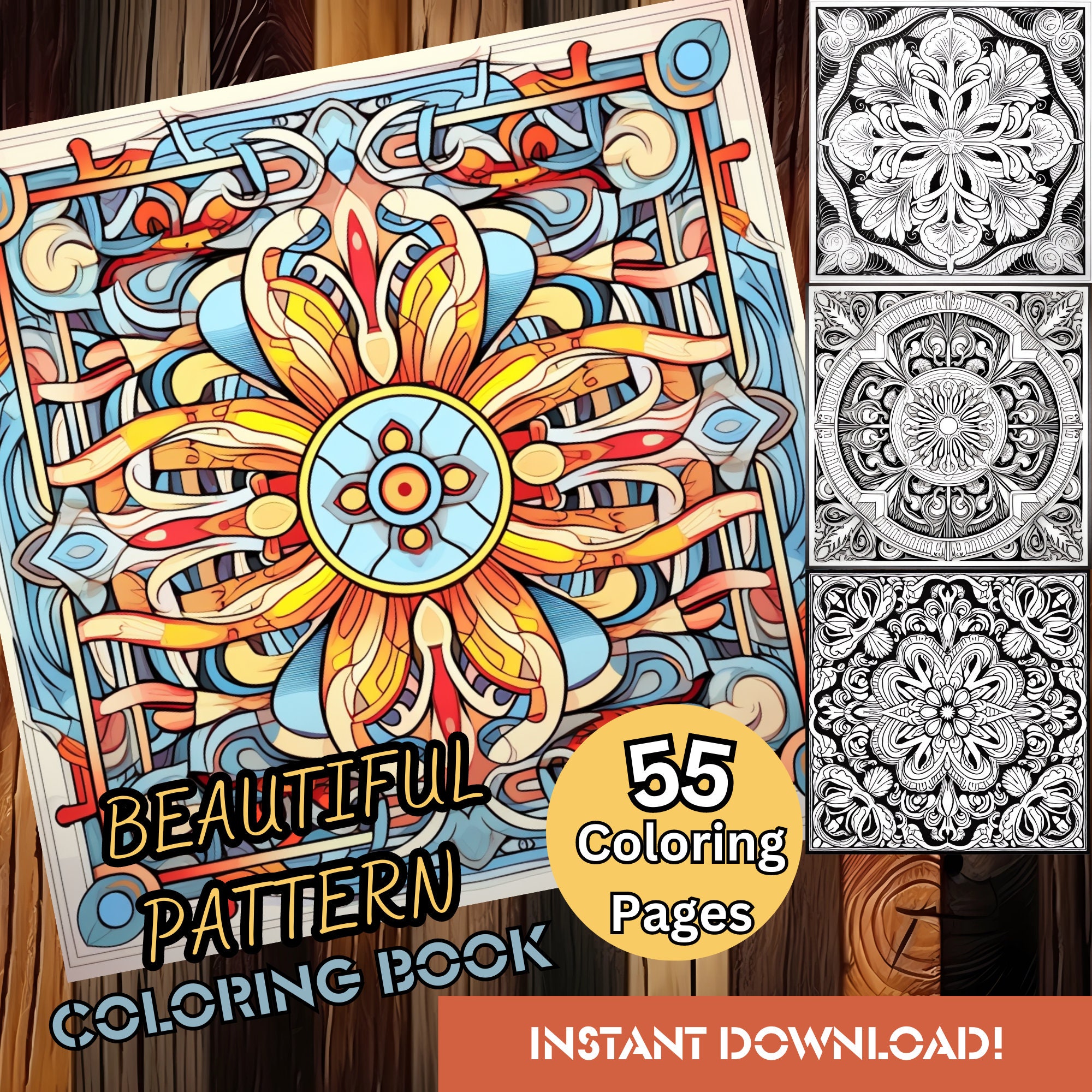 Pattern Coloring | Adult Pattern Coloring Book | 55 Unique Printable ...