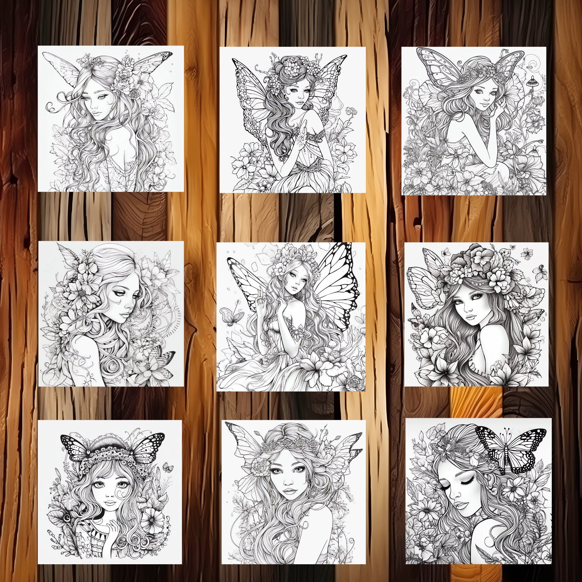 Magical Forest Fairy Girls Fantasy Anime Coloring Page, Adults Kids ...