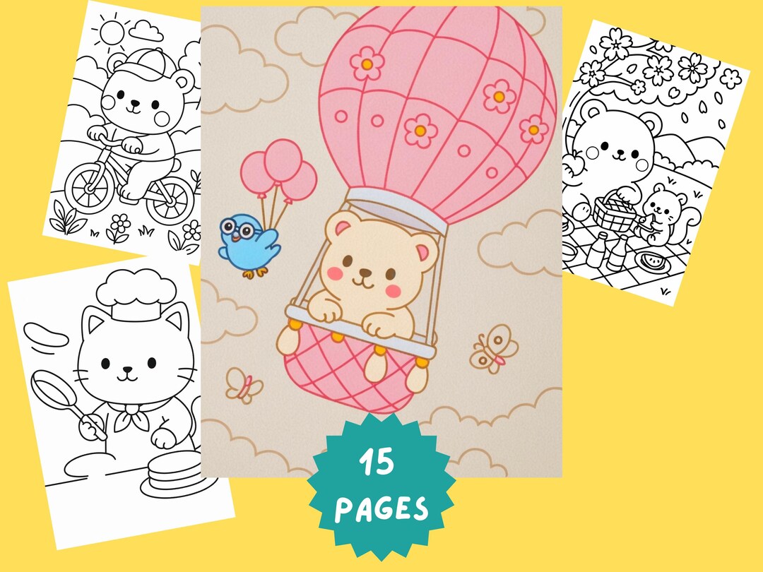 Simple and Cute Coloring Pages for Kids & Adults – Fun, Easy Line Art ...