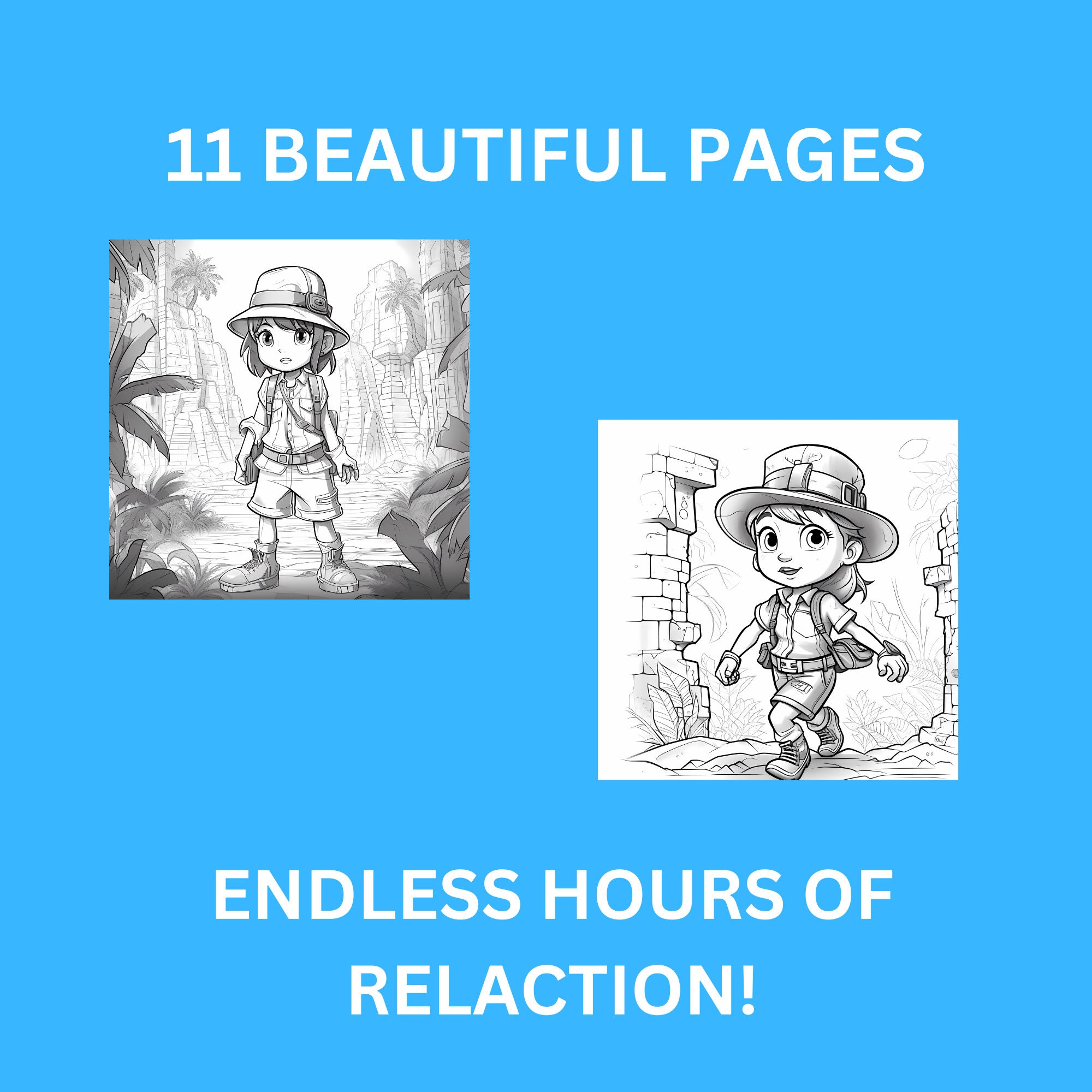 Young Adorable Explorer Coloring Book Printable Coloring Page for Adult ...