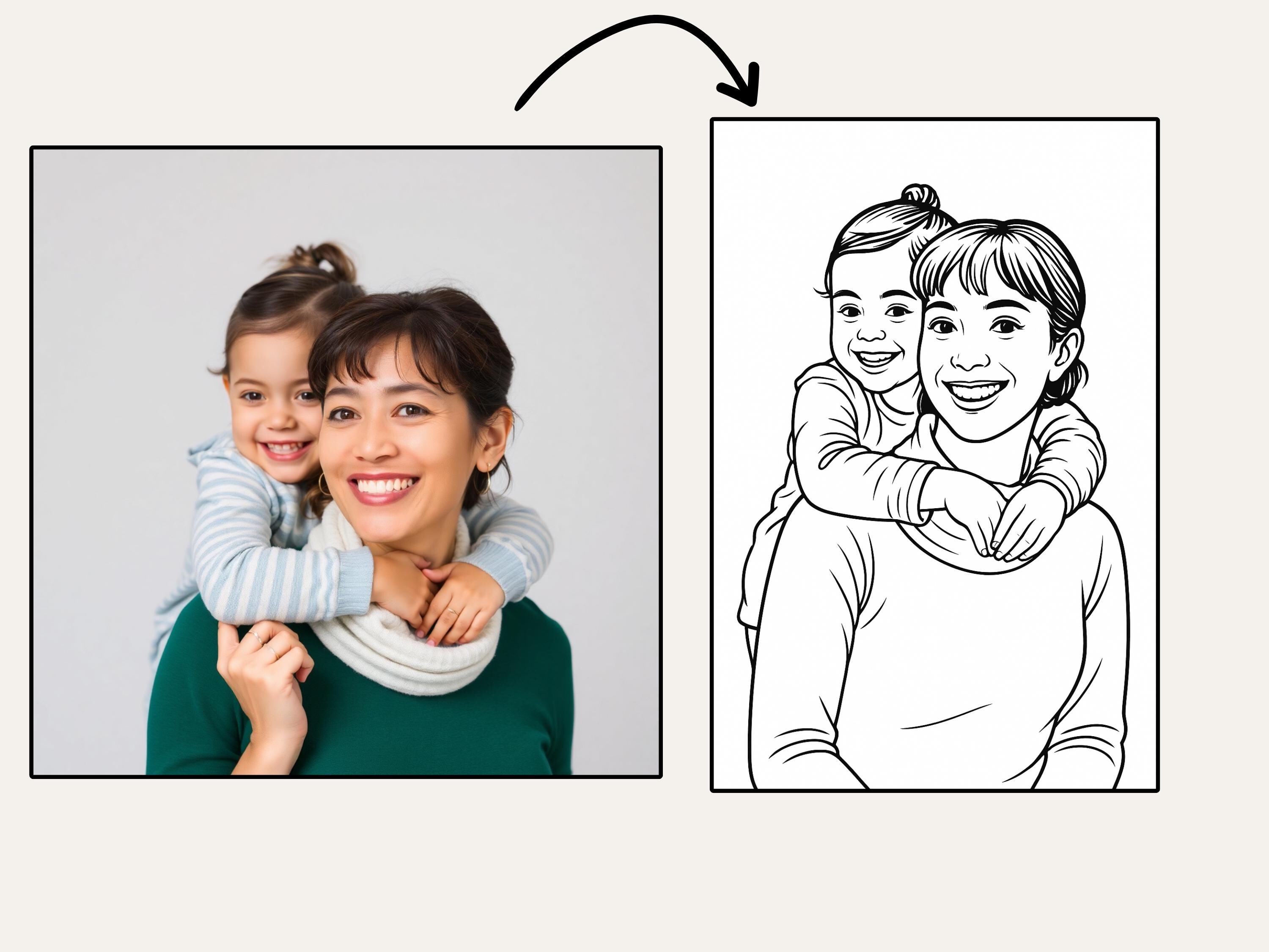 Custom Coloring Book Pages From Your Photos | Personalized Digital ...