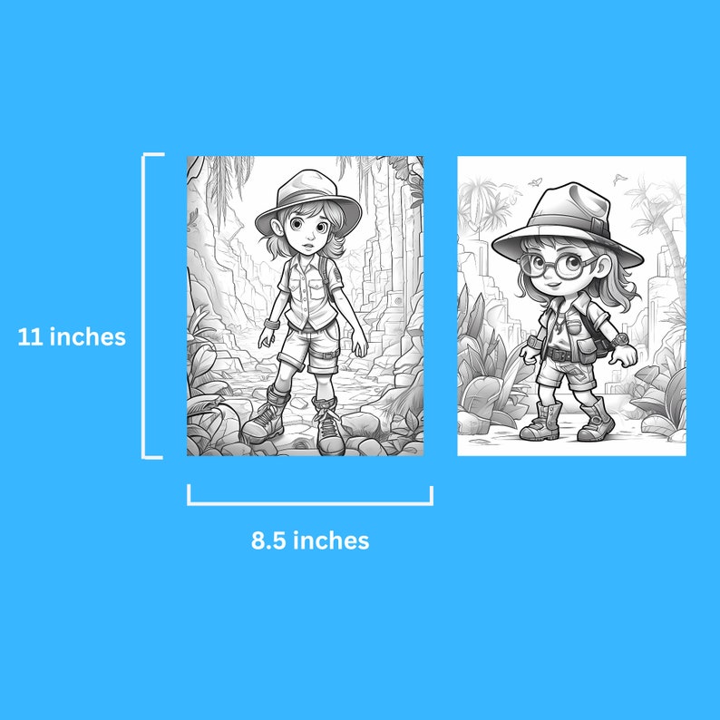 Young Adorable Explorer Coloring Book Printable Coloring Page for Adult ...