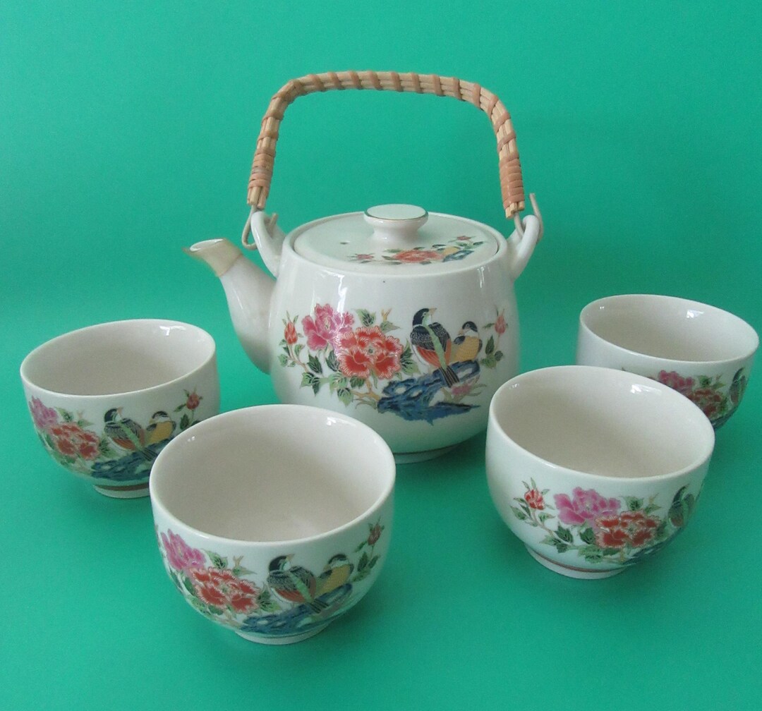 Vintage Asahi Japan Tea Set, 4 Cups - Etsy