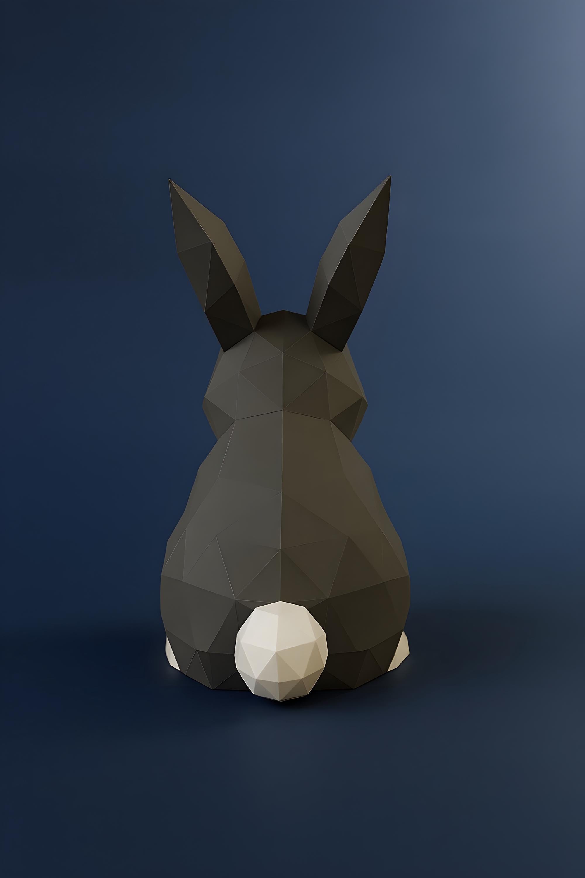 Bunny Papercraft 3D DIY Low Poly Paper Crafts Easter Rabbit Decor Model ...